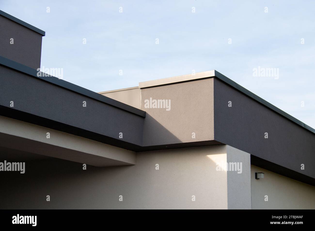 Minimal modern geometric architecture facade detail with sky empty ...