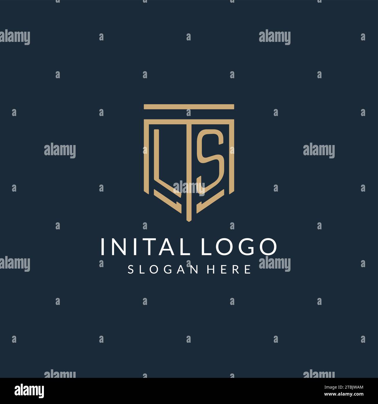 Initial LS shield logo monoline style, modern and luxury monogram logo ...