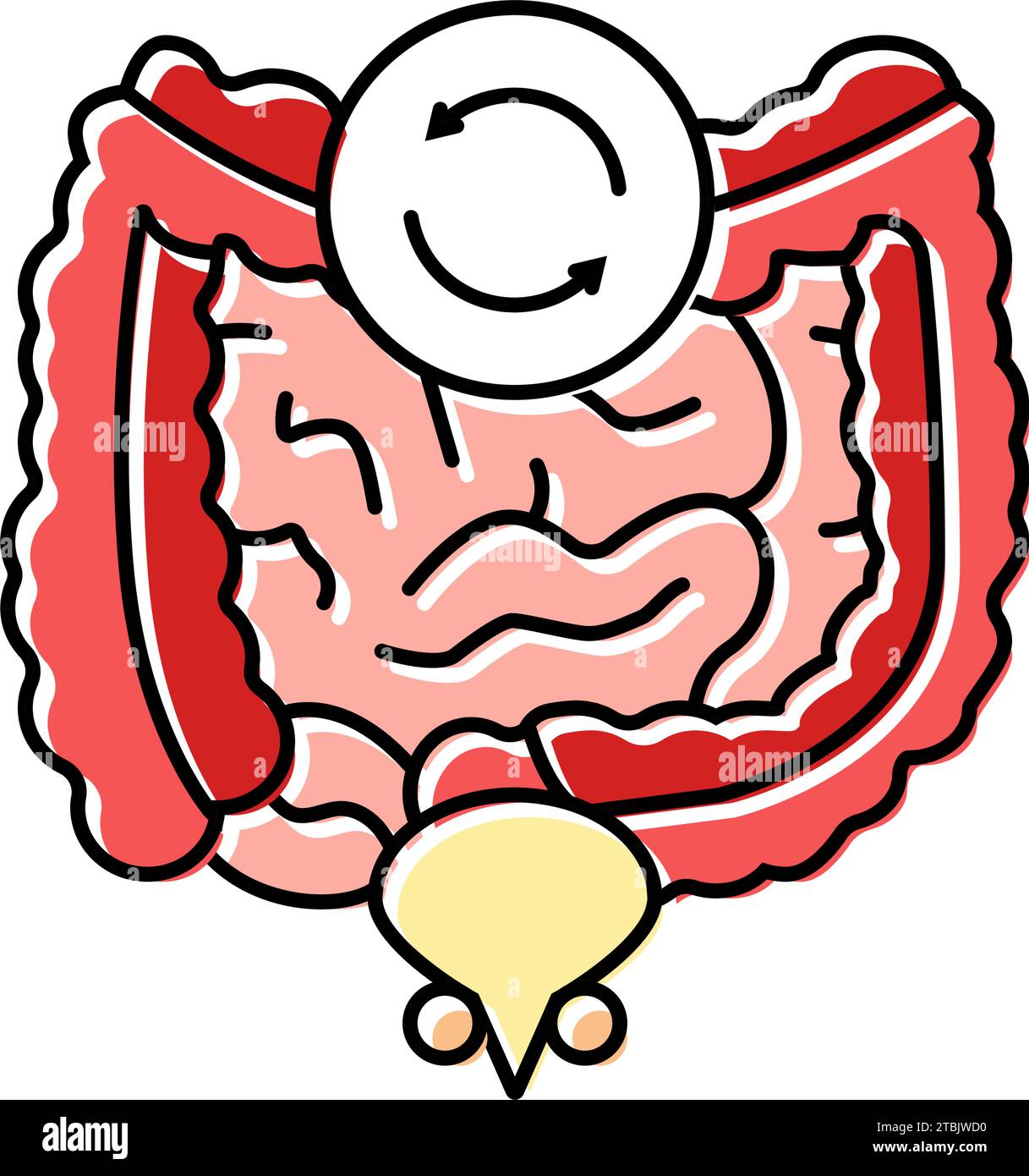 changes bowel bladder habits disease symptom color icon vector ...