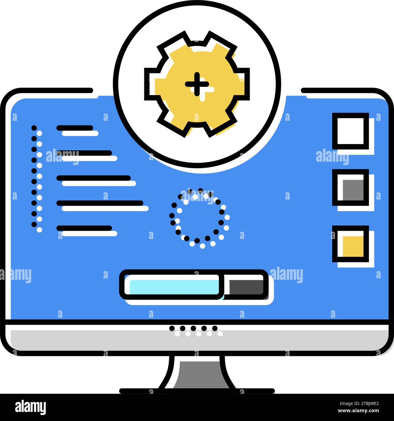 software updates repair computer color icon vector illustration Stock ...