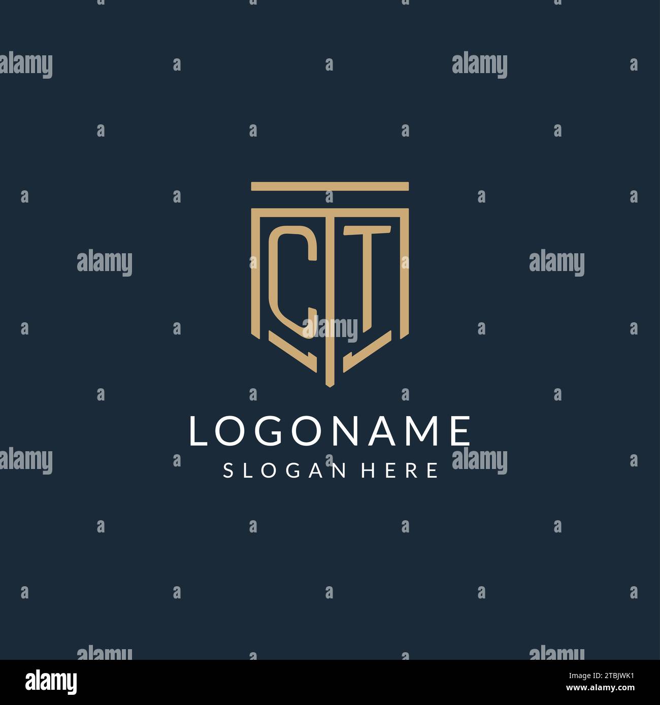 Initial CT shield logo monoline style, modern and luxury monogram logo ... Initial CT shield logo monoline style, modern and luxury monogram logo ...