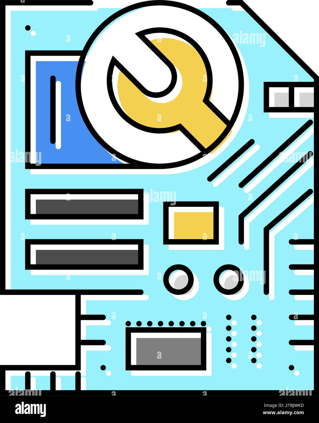 motherboard repair computer color icon vector illustration Stock Vector ...