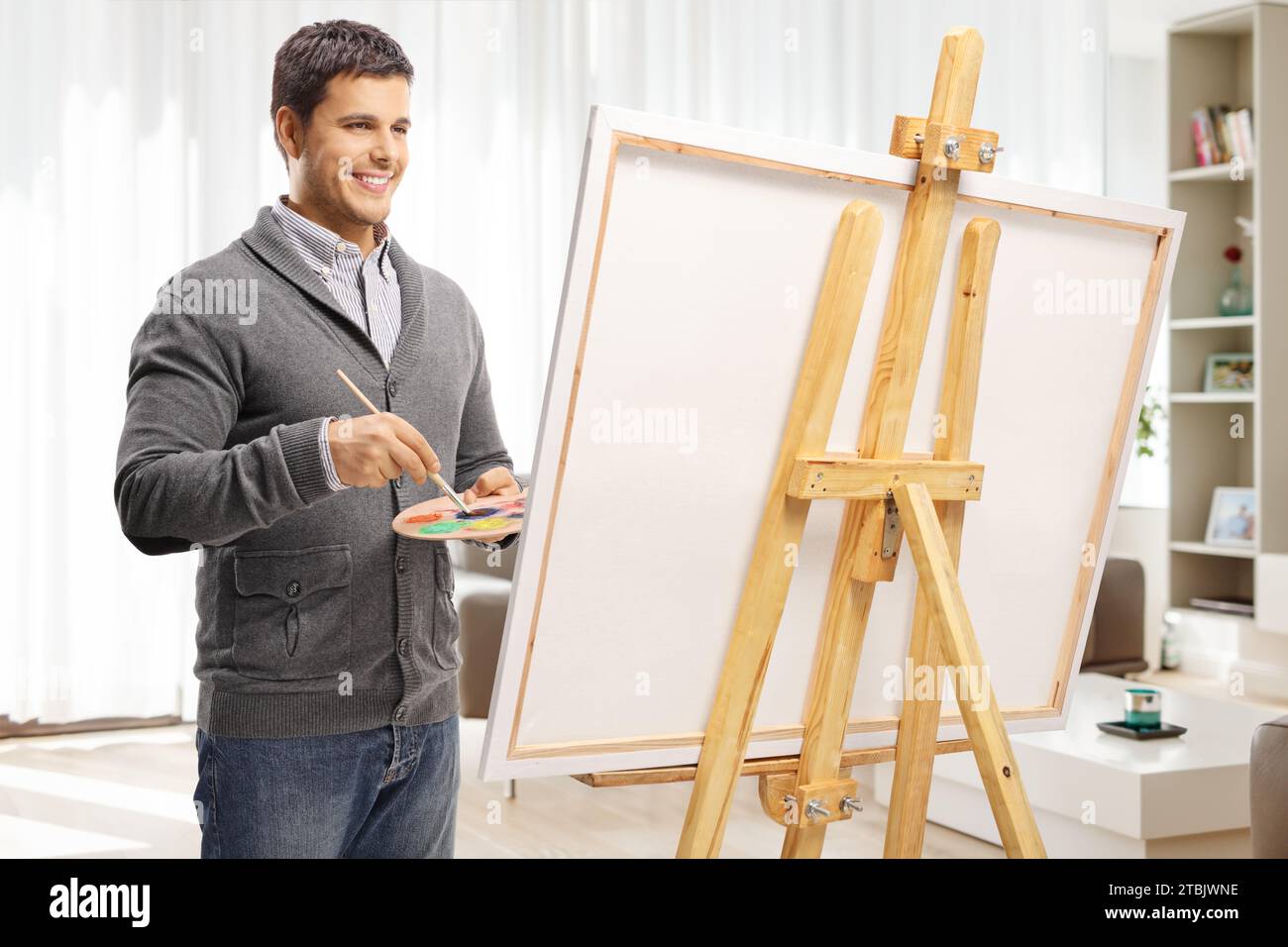 Person painting picture home hi-res stock photography and images - Alamy