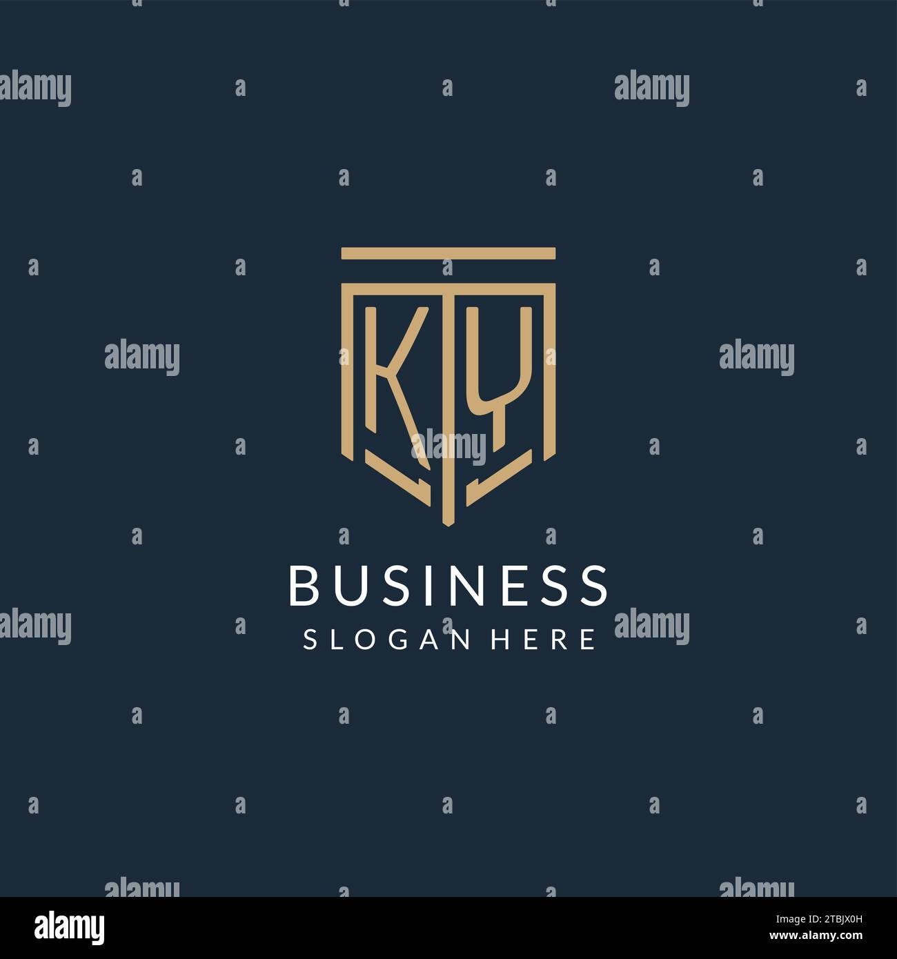 Initial KY shield logo monoline style, modern and luxury monogram logo ...