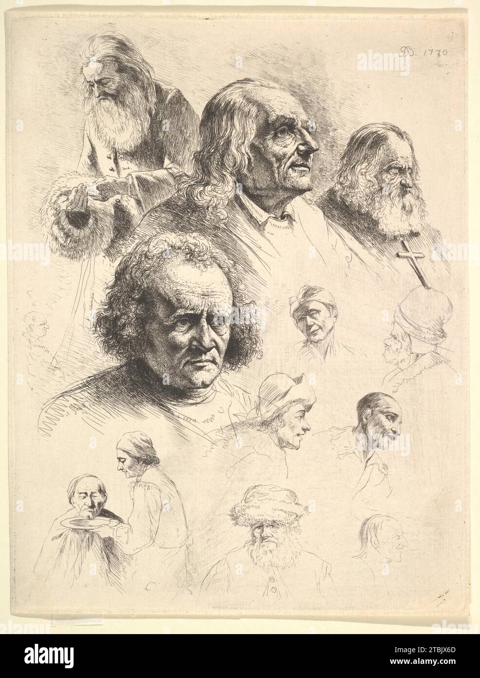 Study of Thirteen Heads 1967 by Jean Jacques de Boissieu Stock Photo ...