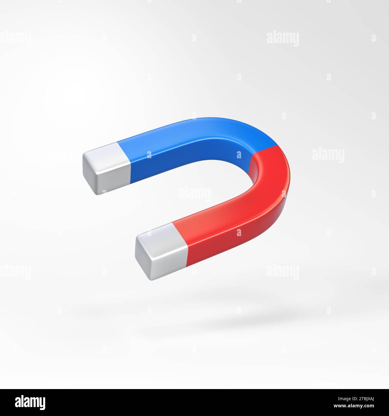 Simple Metal Magnet Isolated over White Background. Cartoon Minimalism ...