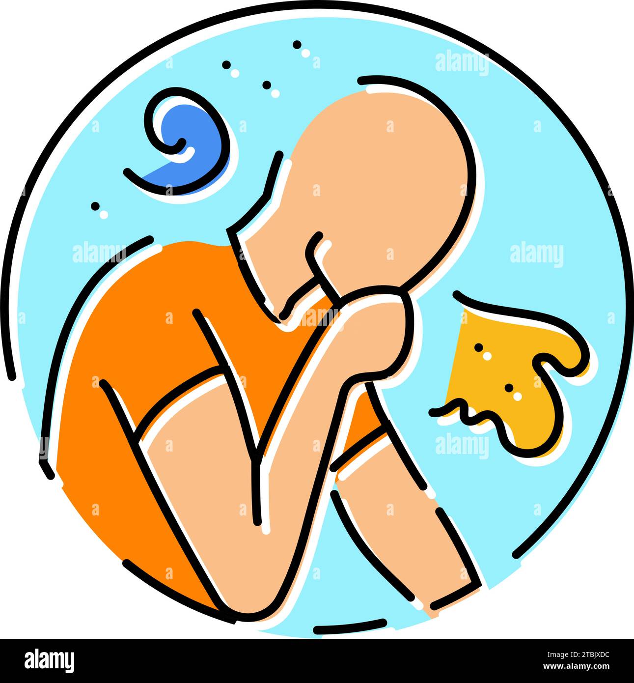 nausea vomiting disease symptom color icon vector illustration Stock ...