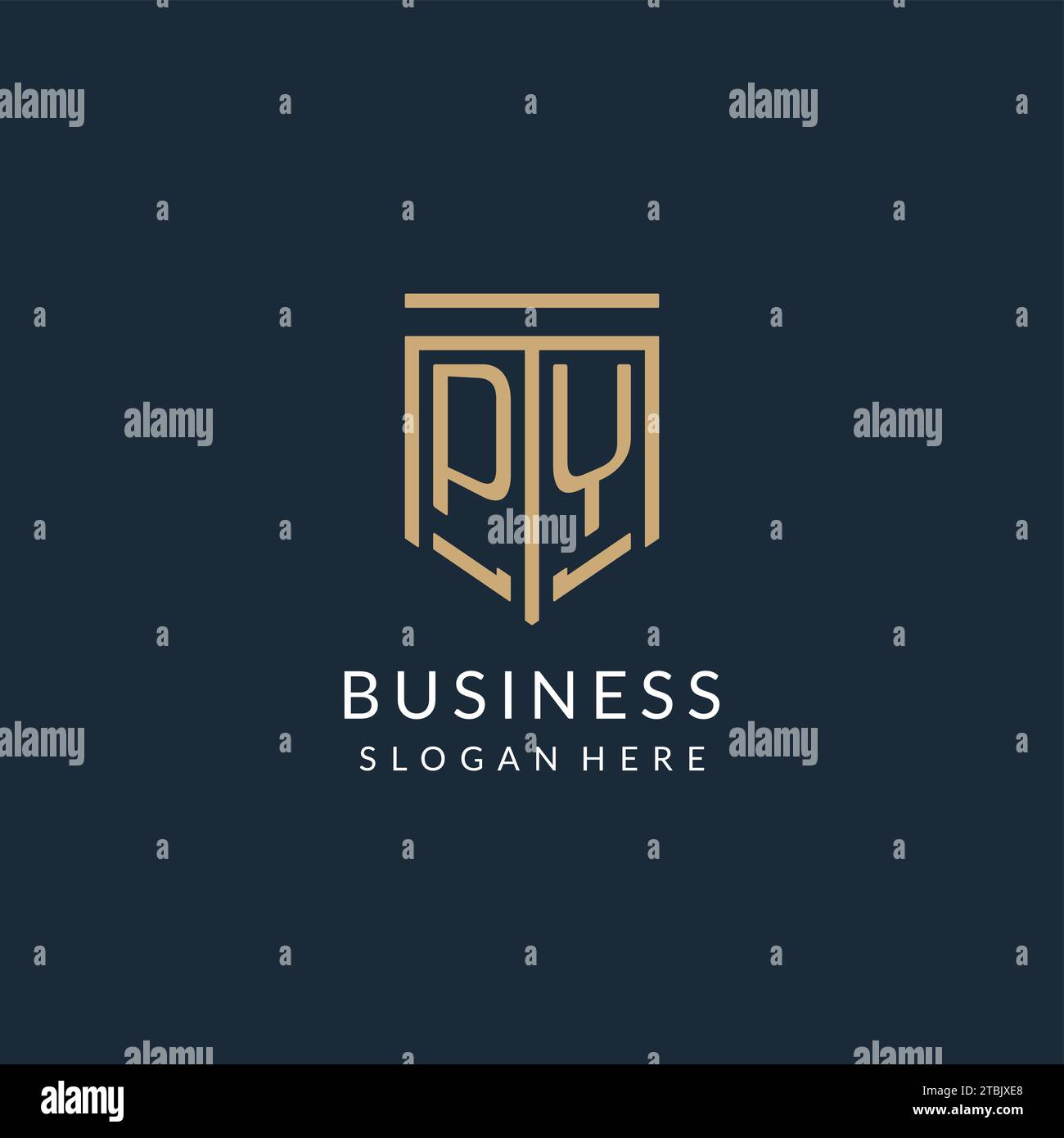 Initial PY shield logo monoline style, modern and luxury monogram logo ...