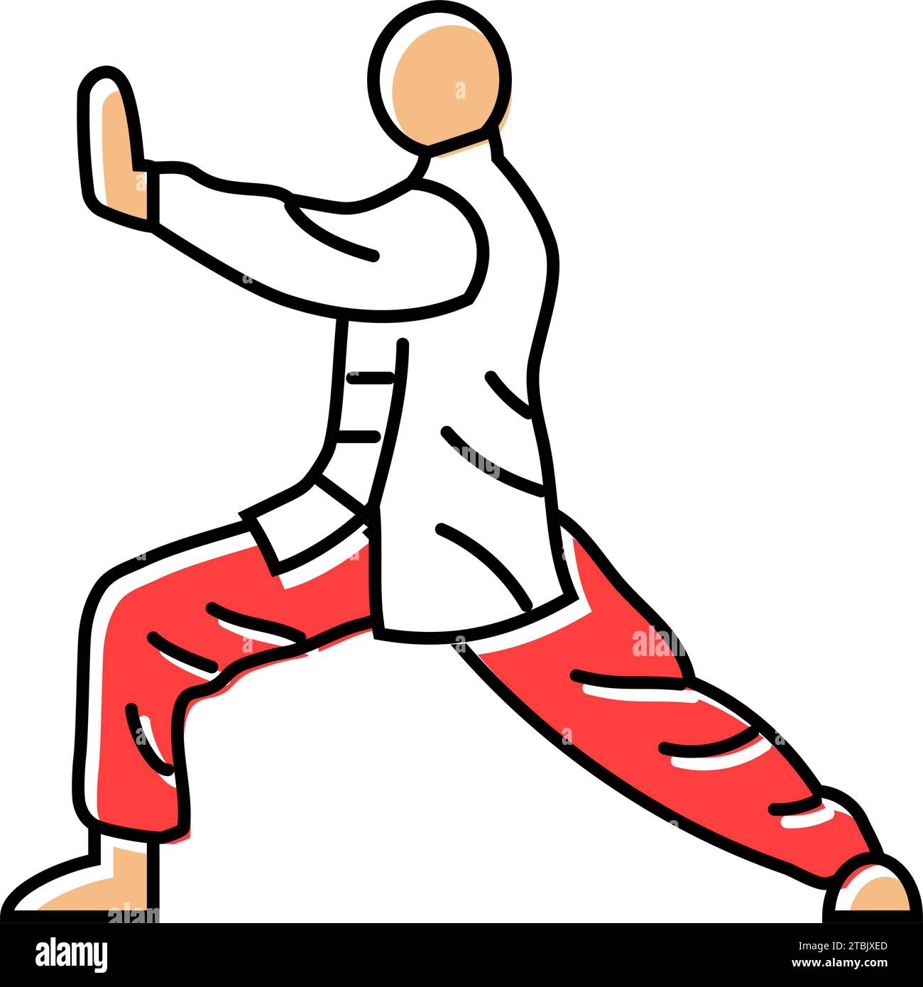 tai chi practice taoism color icon vector illustration Stock Vector ...