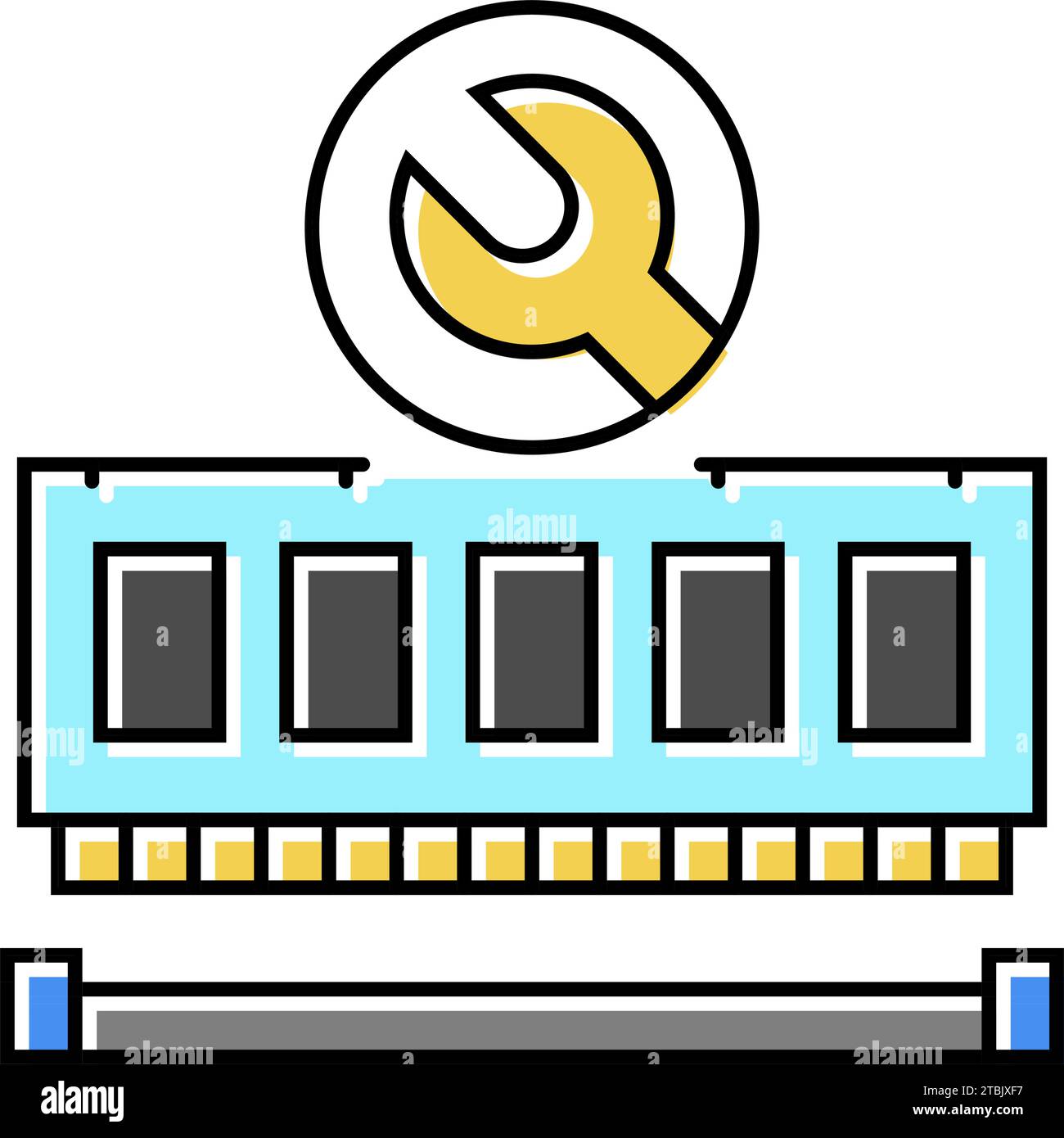 ram installation repair computer color icon vector illustration Stock ...