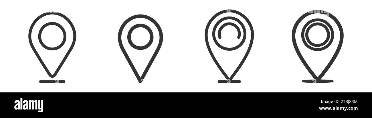 Destination vector icon set. Map pin icon pack. Vector icon collection ...