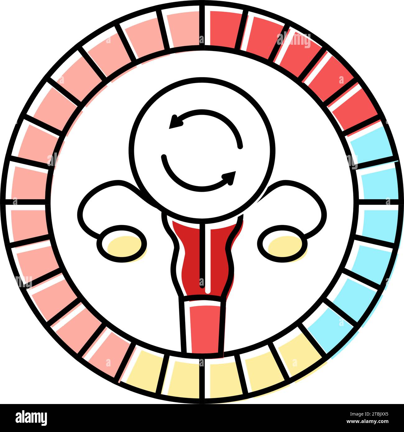 changes in menstrual cycle disease symptom color icon vector ...
