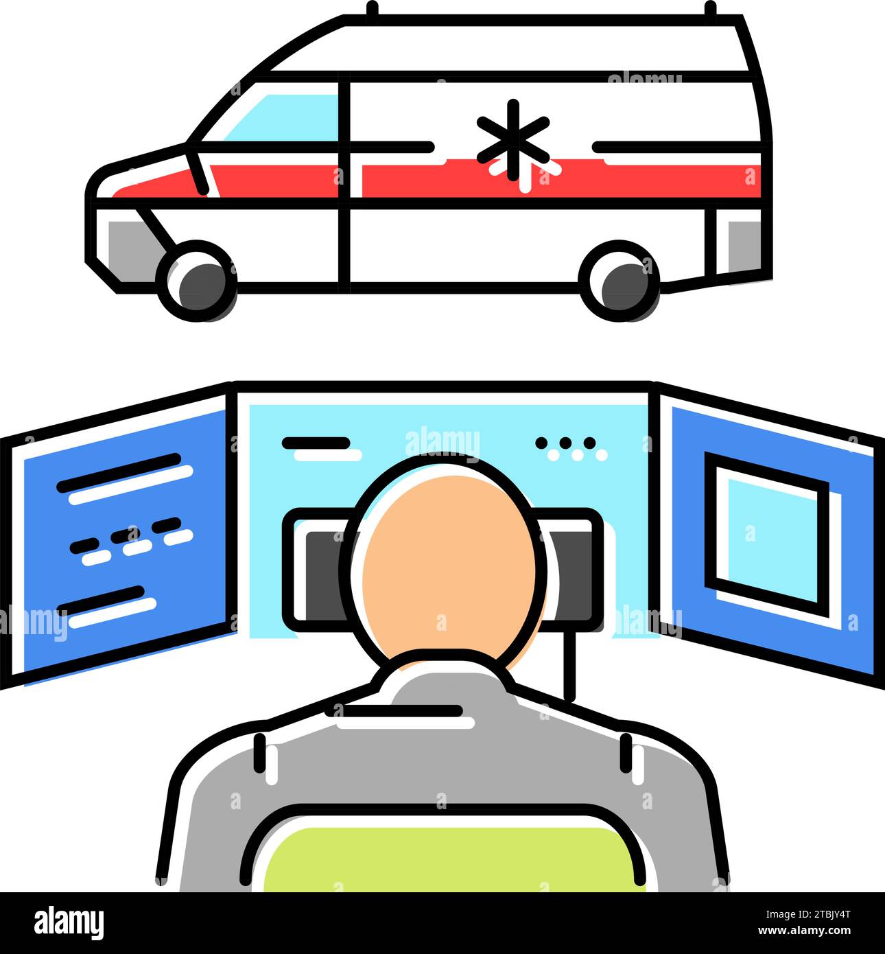 ambulance dispatch color icon vector illustration Stock Vector Image ...