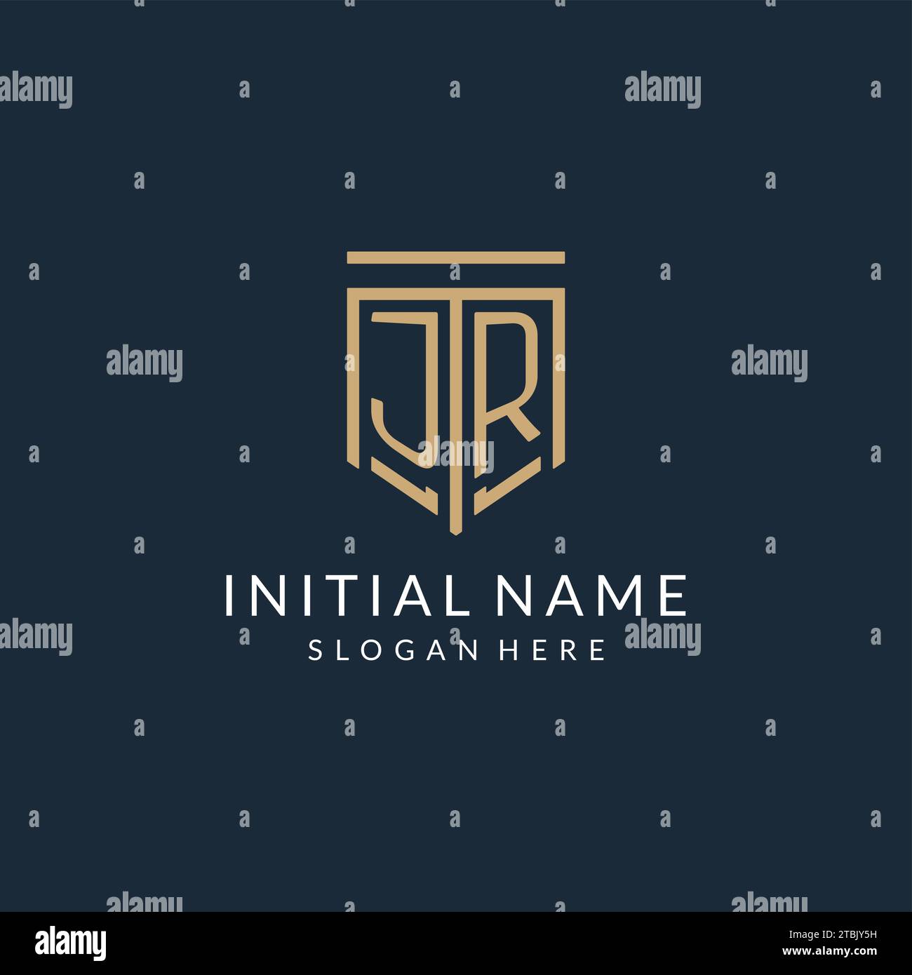 Initial JR shield logo monoline style, modern and luxury monogram logo ...