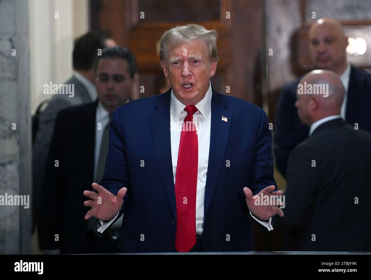 New York, New York, USA. 7th Dec, 2023. Former President Donald Trump ...
