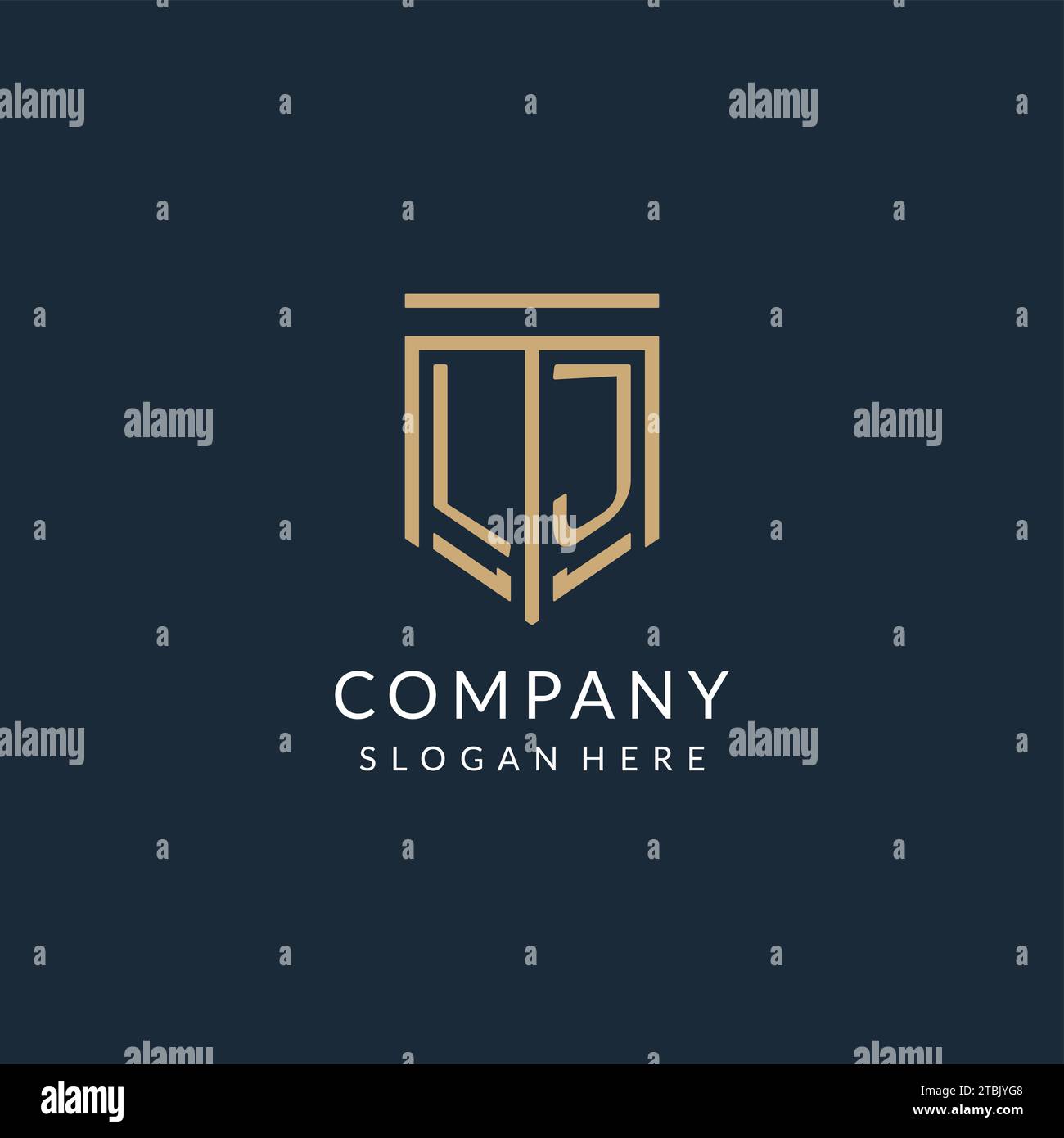 Initial LJ shield logo monoline style, modern and luxury monogram logo design vector graphic ...