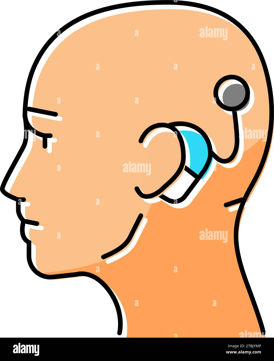 cochlear implant audiologist doctor color icon vector illustration ...