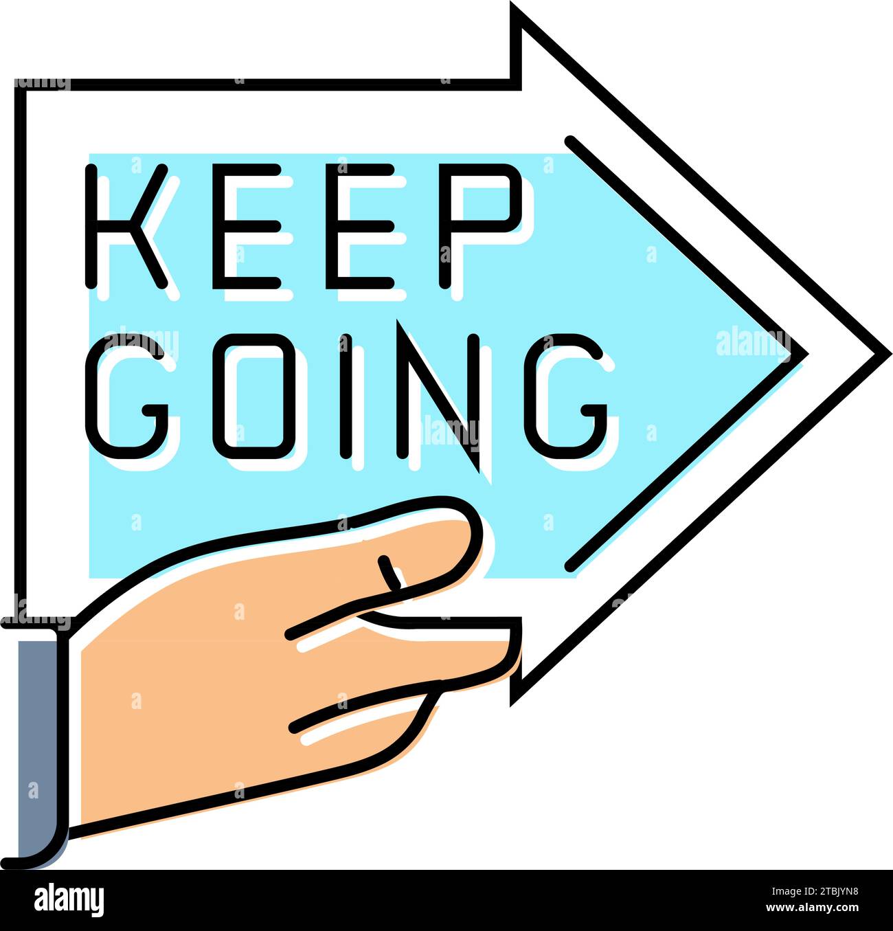keep going arrow succes challenge color icon vector illustration Stock ...