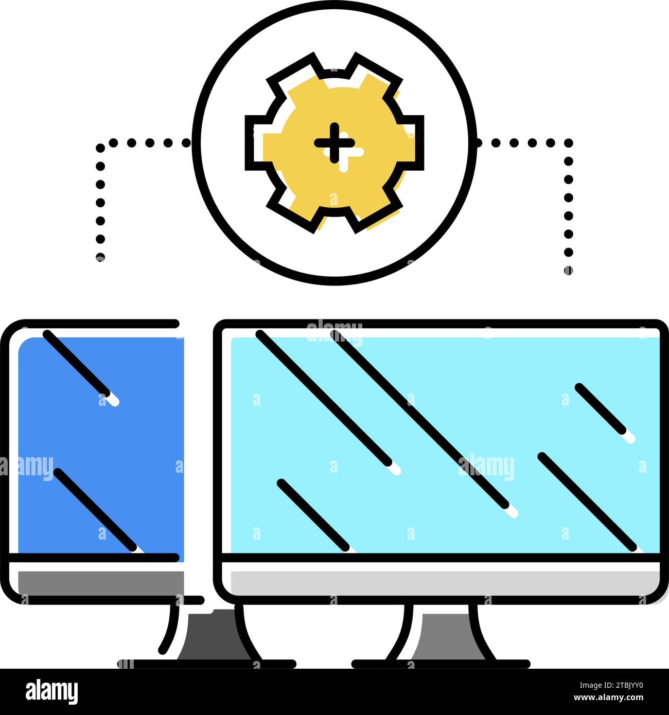 remote assistance repair computer color icon vector illustration Stock ...