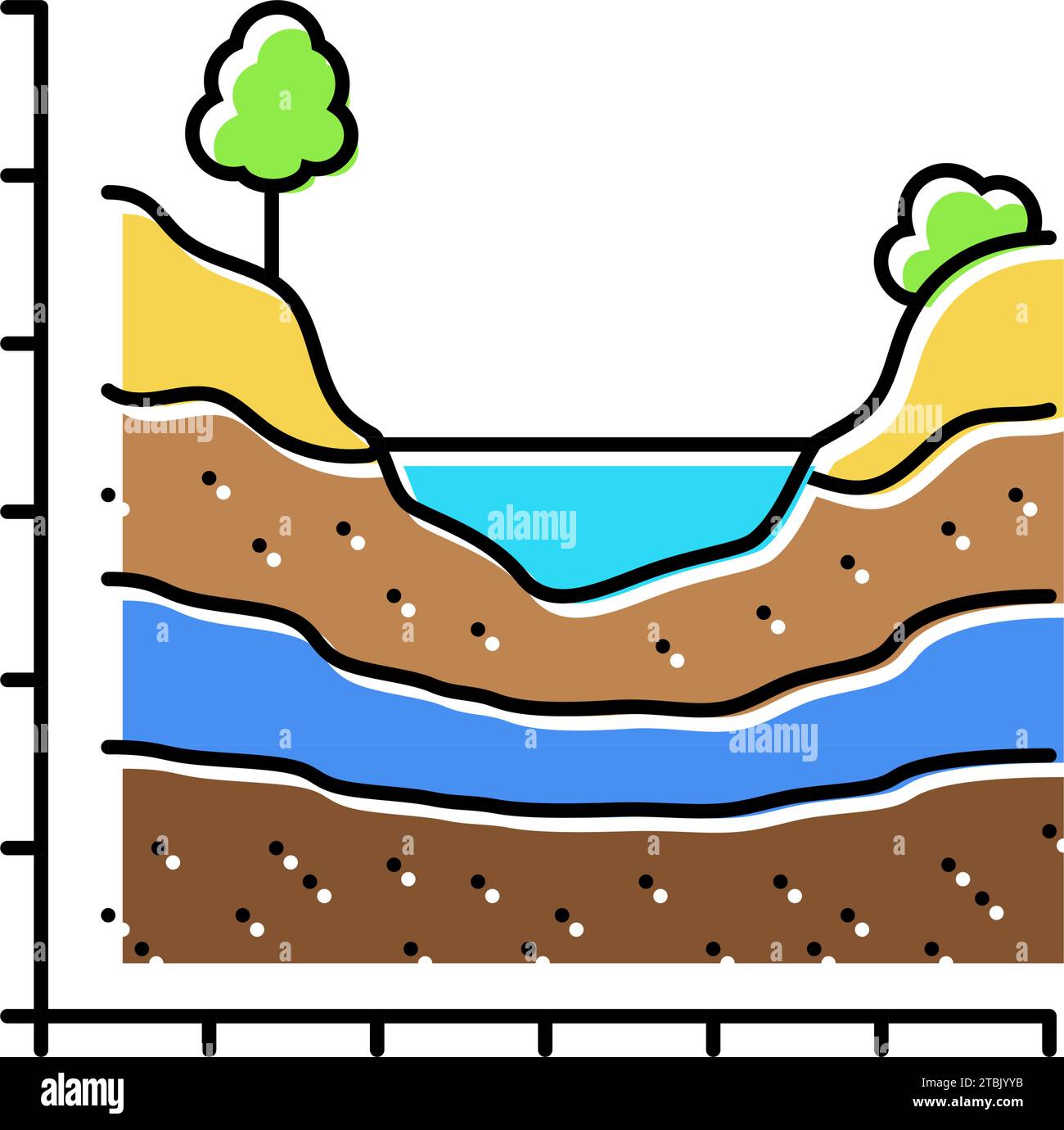 groundwater flow hydrogeologist color icon vector illustration Stock ...