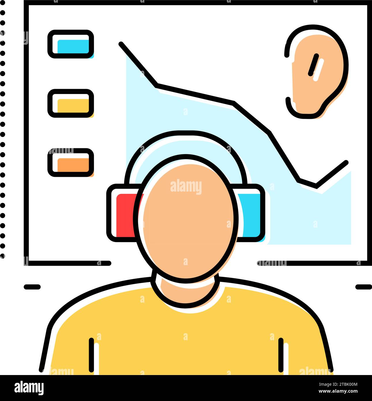 audiometry test audiologist doctor color icon vector illustration Stock ...
