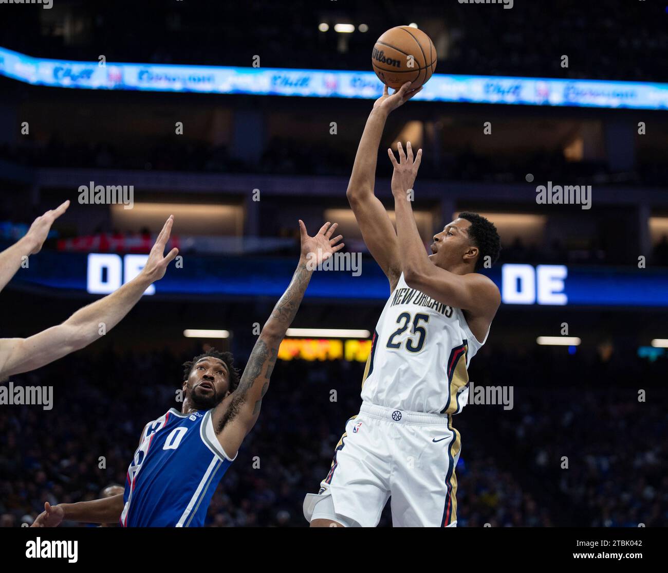 New Orleans Pelicans guard Trey Murphy III (25) shoots over Sacramento ...