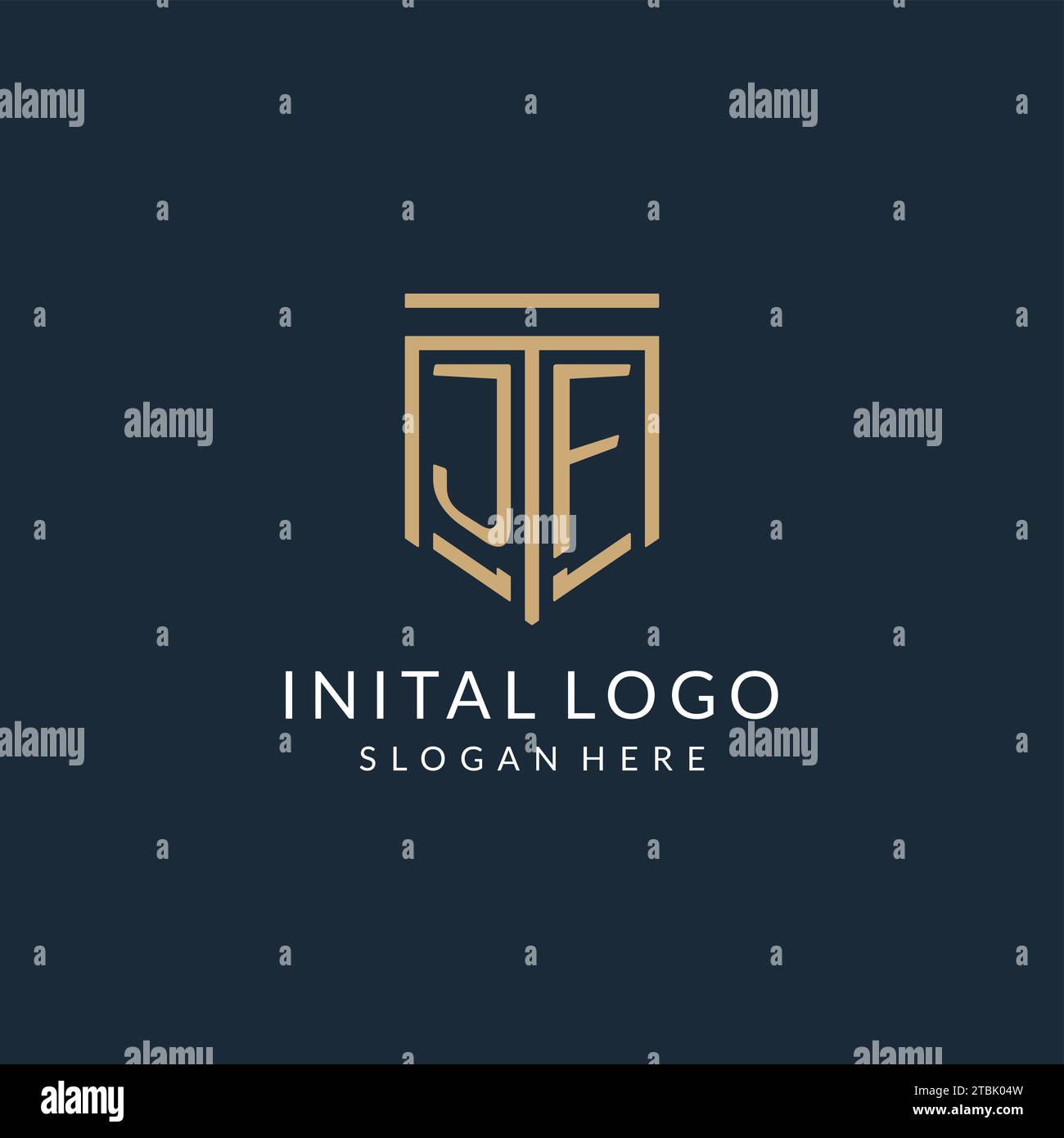 Initial JF shield logo monoline style, modern and luxury monogram logo ...