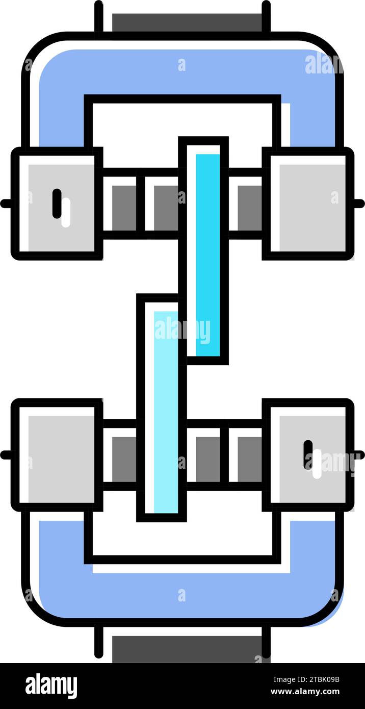 shear testing materials engineering color icon vector illustration ... shear testing materials engineering color icon vector illustration ...