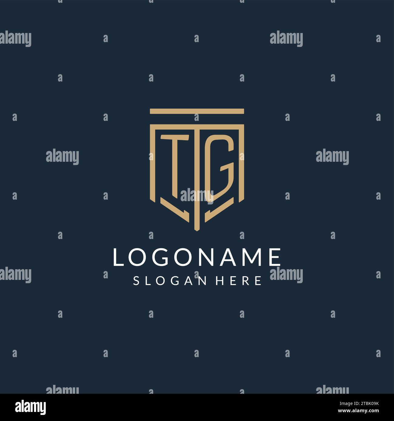 Initial TG shield logo monoline style, modern and luxury monogram logo ...