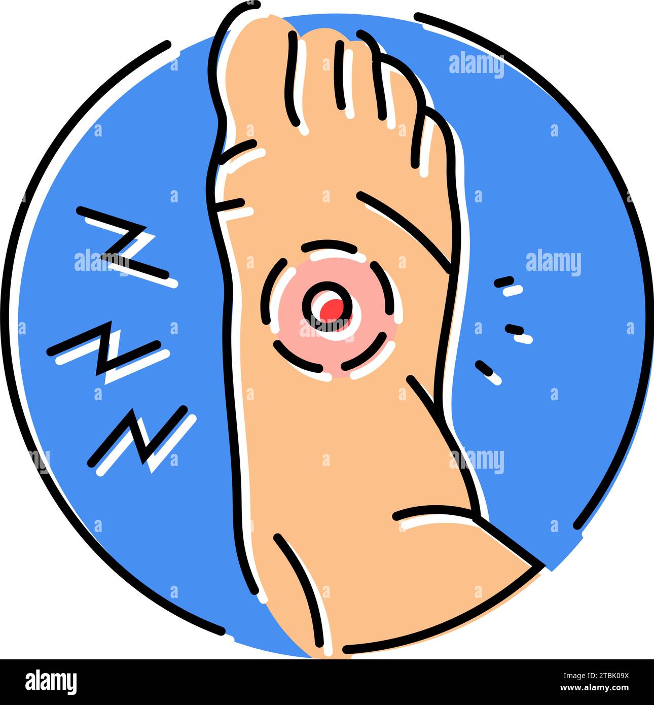 swelling inflammation disease symptom color icon vector illustration ...