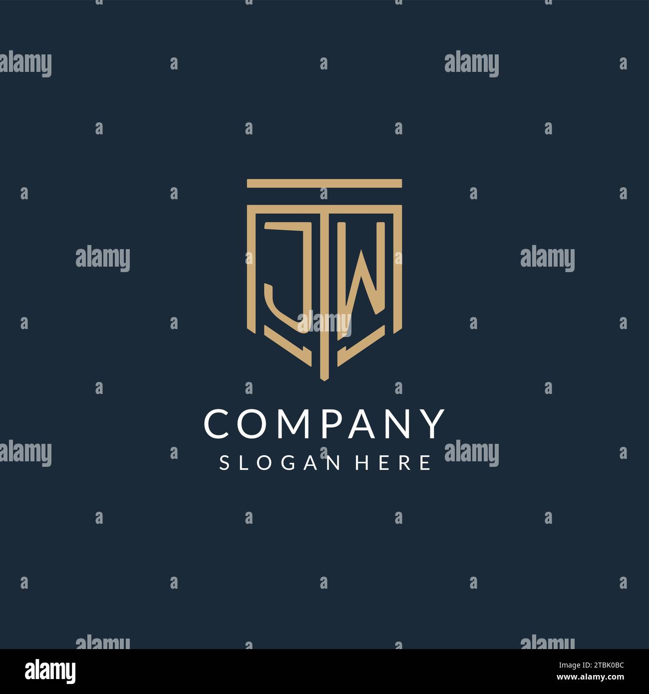 Initial JW shield logo monoline style, modern and luxury monogram logo ...