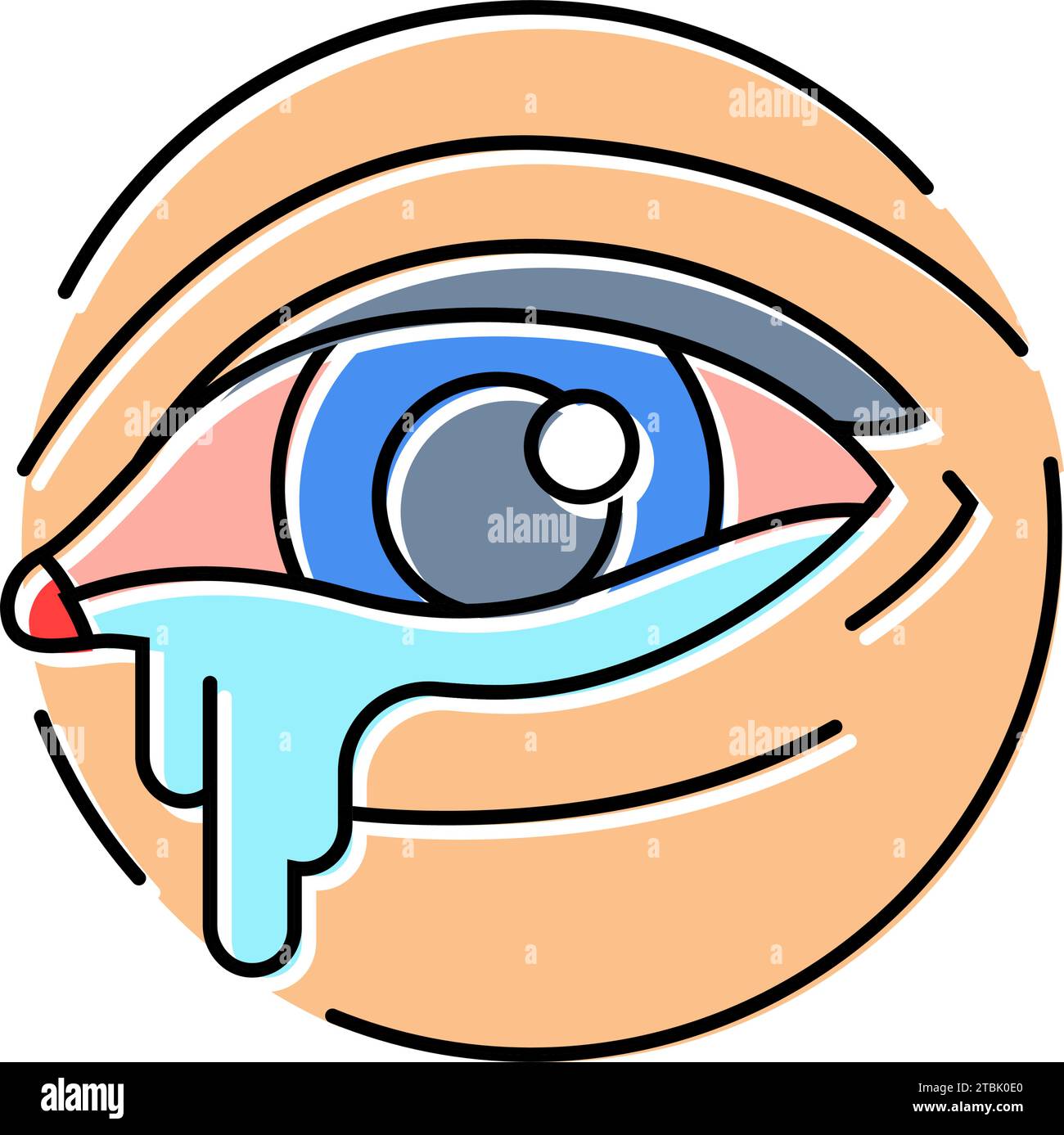 red or watery eyes disease symptom color icon vector illustration Stock ...
