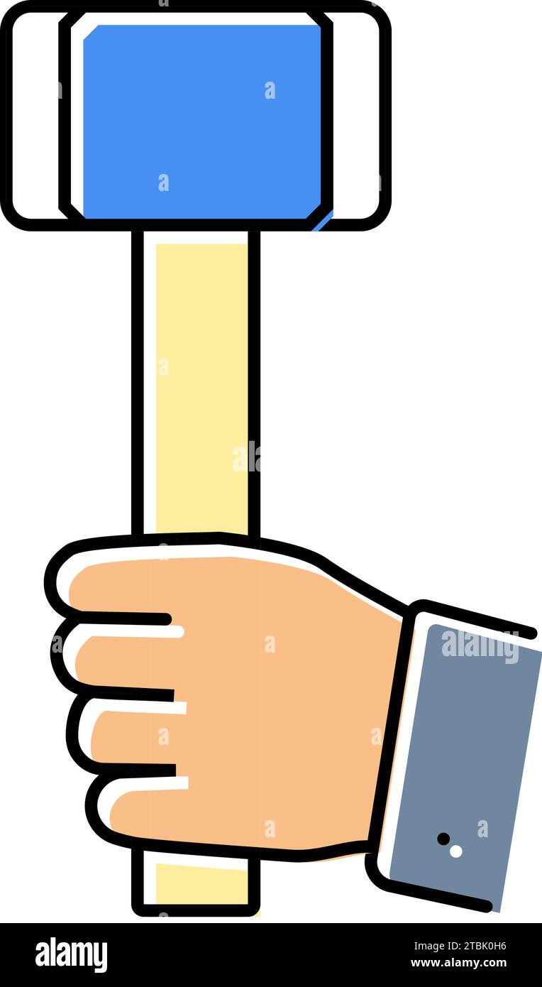 hard work hammer succes challenge color icon vector illustration Stock ...