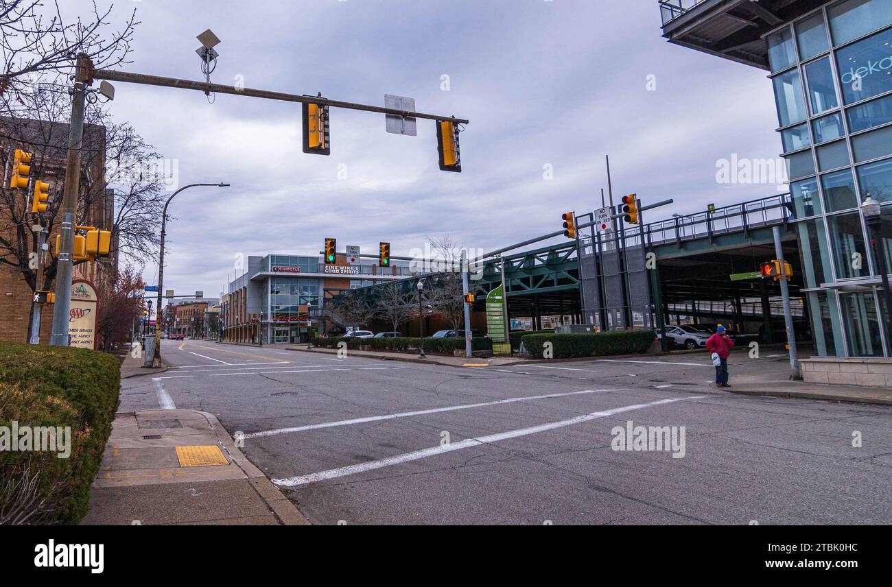 A street scene in the East Liberty neighborhood in Pittsburgh ...