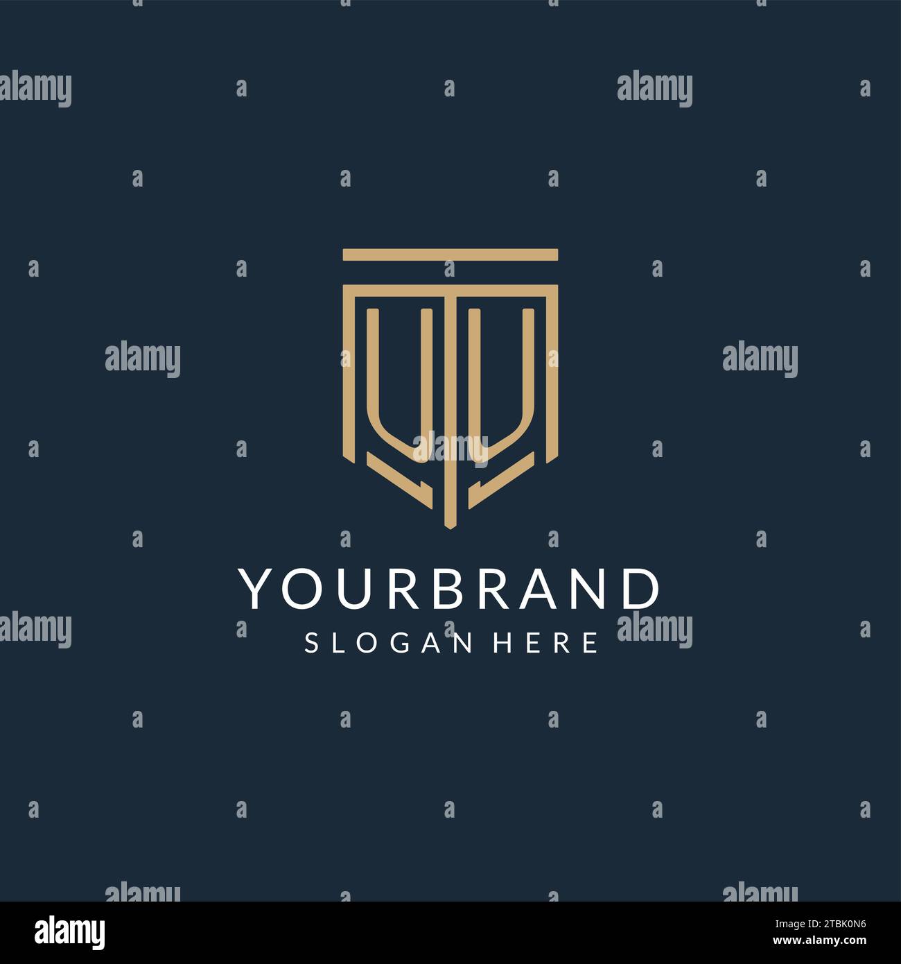 Initial UU shield logo monoline style, modern and luxury monogram logo ...