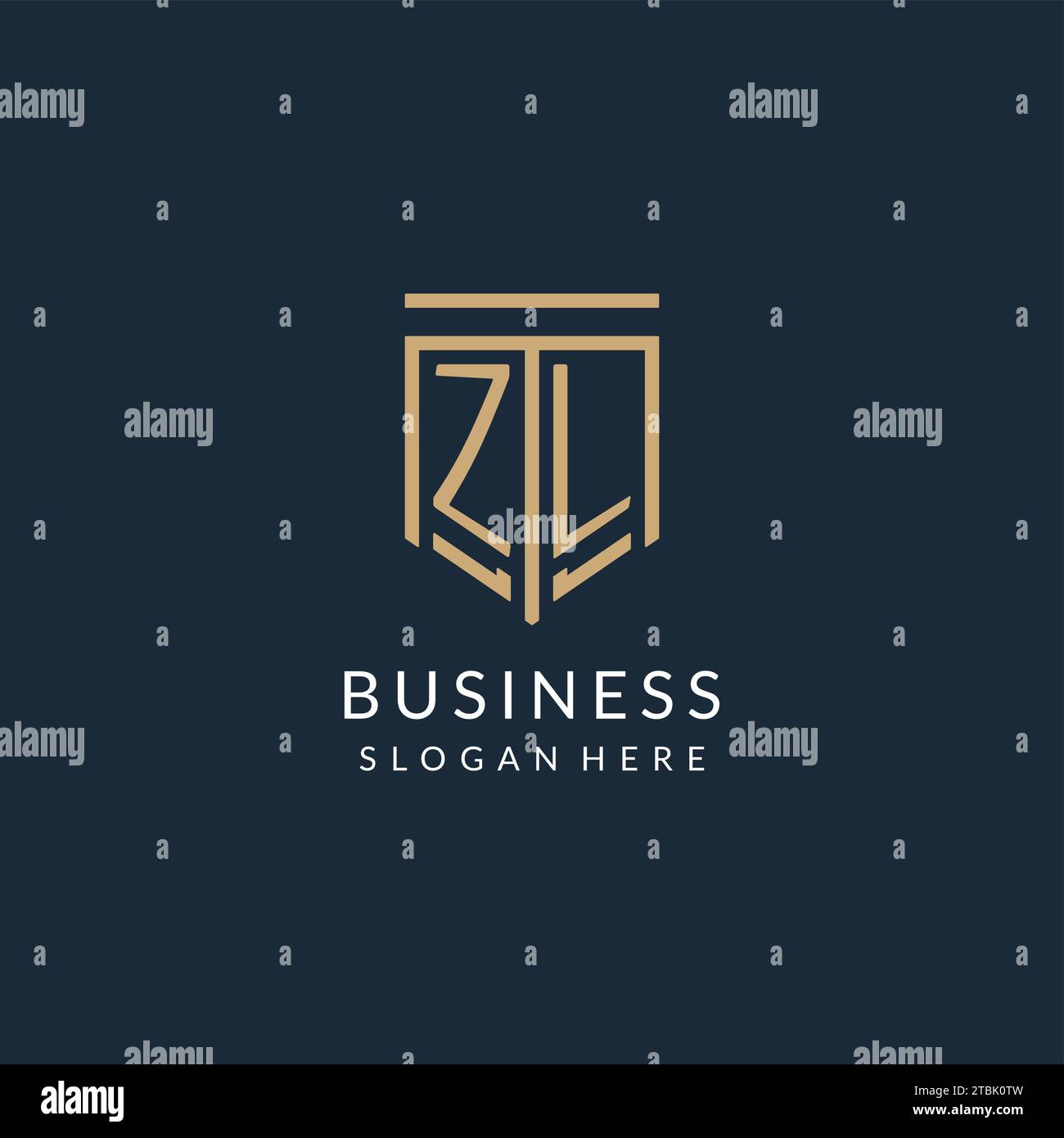 Initial ZL shield logo monoline style, modern and luxury monogram logo design vector graphic ...