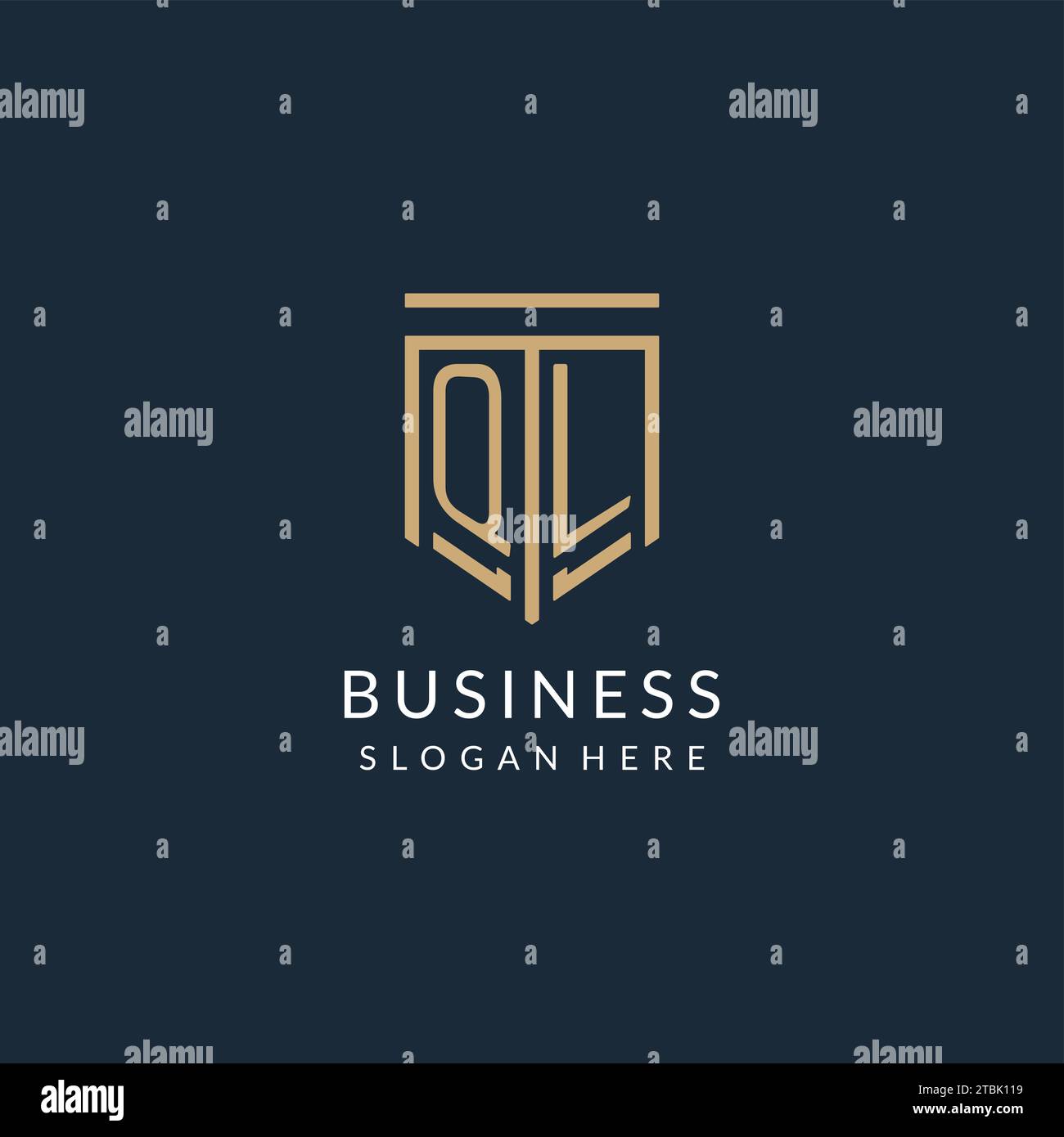 Initial QL shield logo monoline style, modern and luxury monogram logo ...