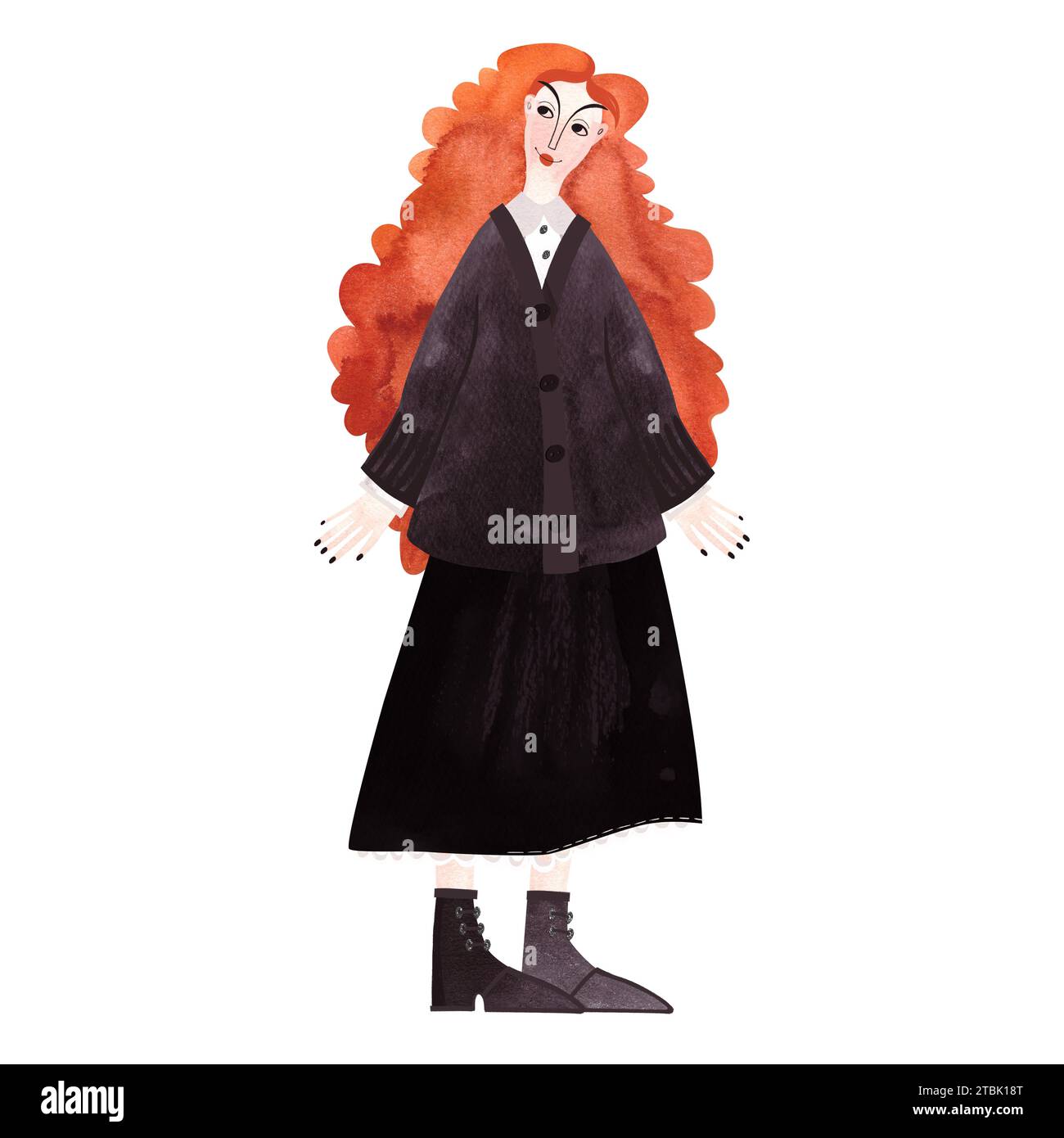 A slender, beautiful, smiling, cheerful young girl with a shock of ...