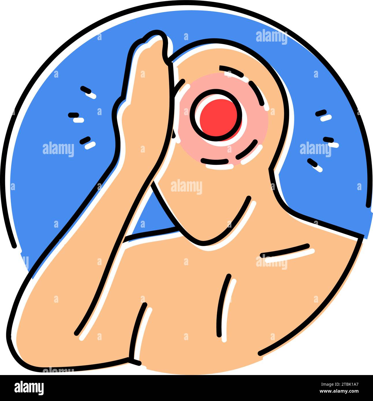 memory loss confusion disease symptom color icon vector illustration ...