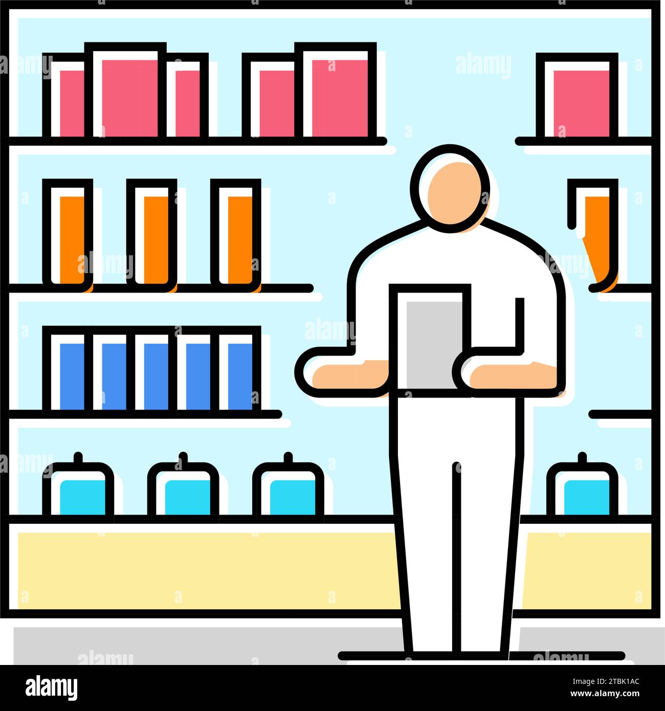 pharmacy inventory pharmacist color icon vector illustration Stock ...