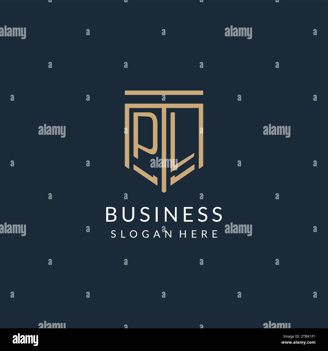Initial PL shield logo monoline style, modern and luxury monogram logo ...