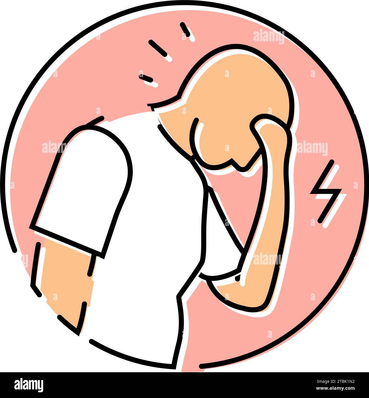chronic pain disease symptom color icon vector illustration Stock ...