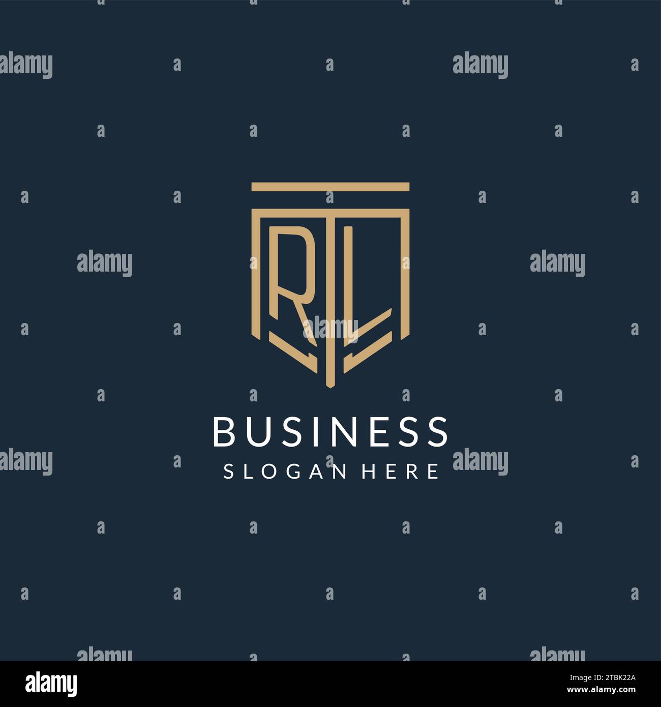 Initial RL shield logo monoline style, modern and luxury monogram logo ...