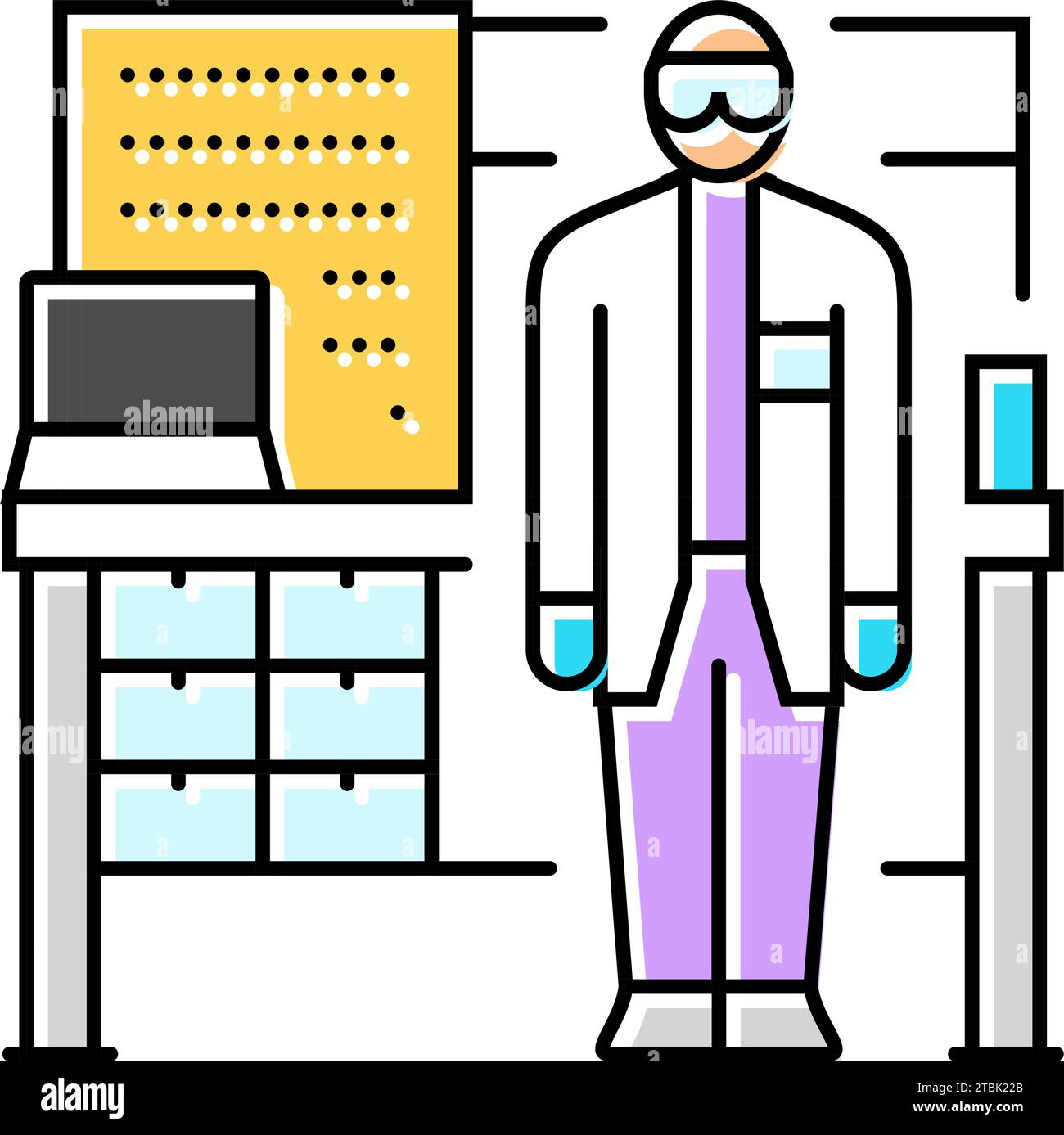 Technologist with microscope Stock Vector Images - Alamy