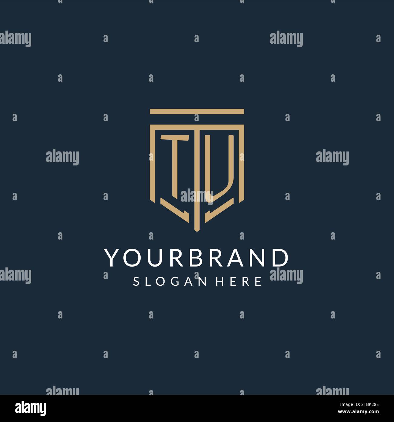 Initial TU shield logo monoline style, modern and luxury monogram logo ...