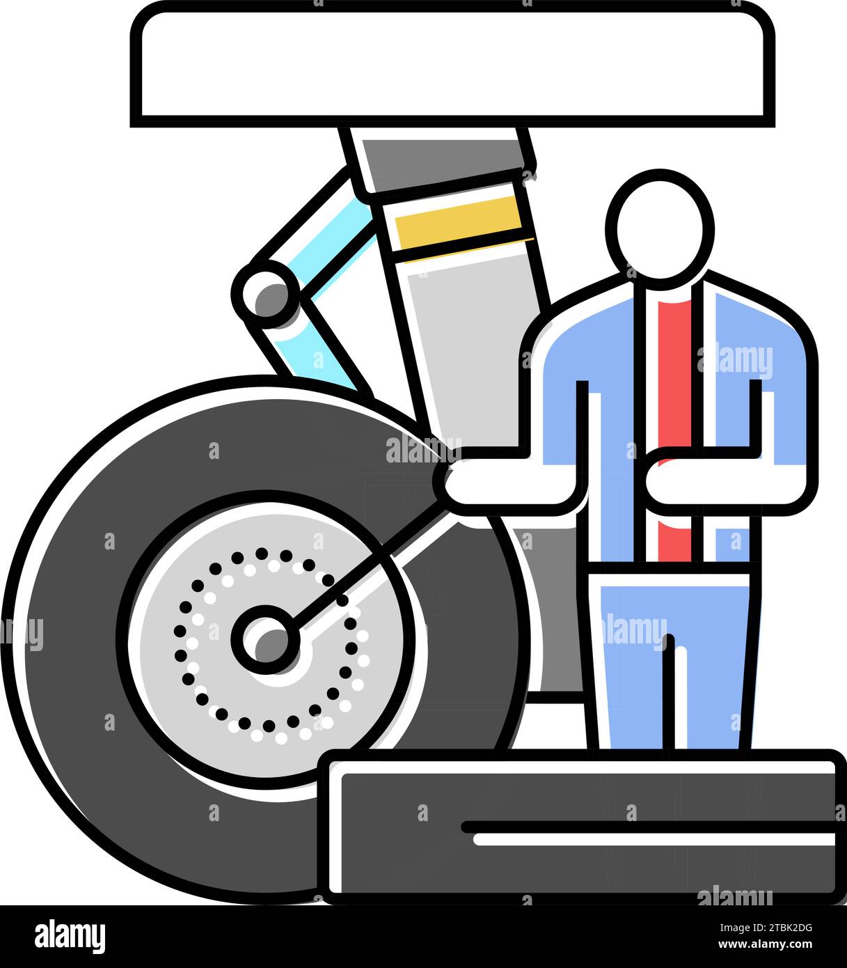 tire replacement aircraft color icon vector illustration Stock Vector ...