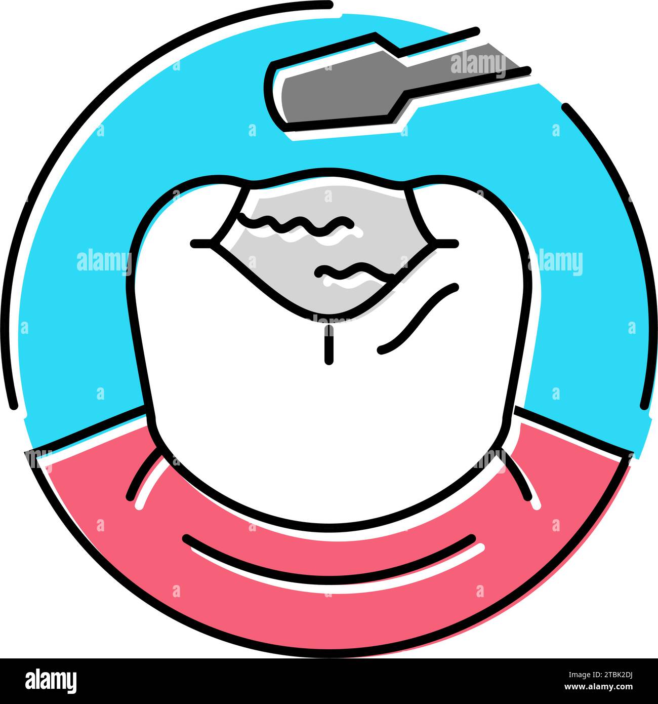 filling dental procedure color icon vector illustration Stock Vector ...