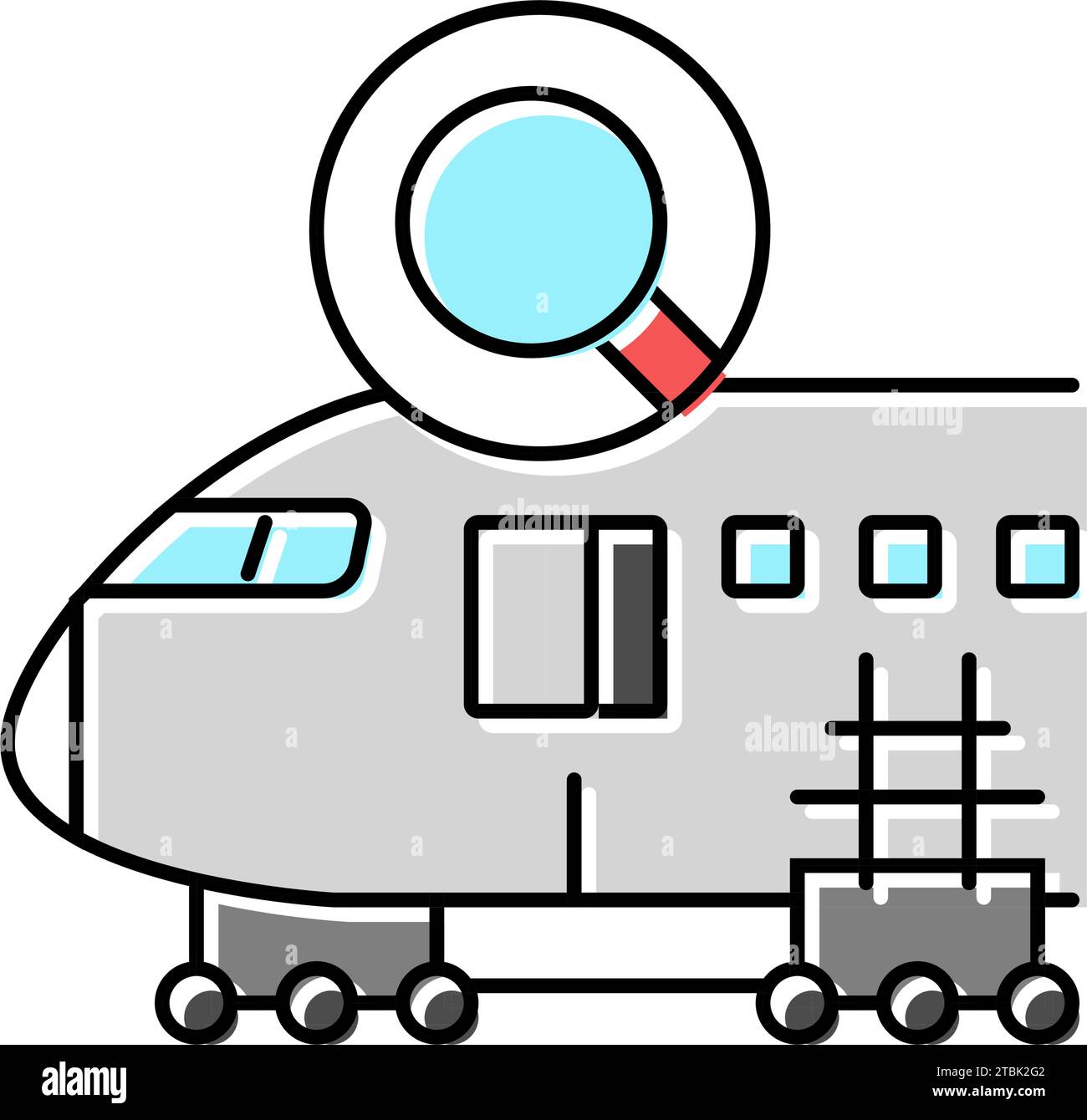 fuselage examination aircraft color icon vector illustration Stock ...
