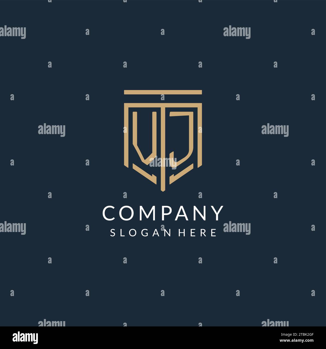 Initial VJ shield logo monoline style, modern and luxury monogram logo ...