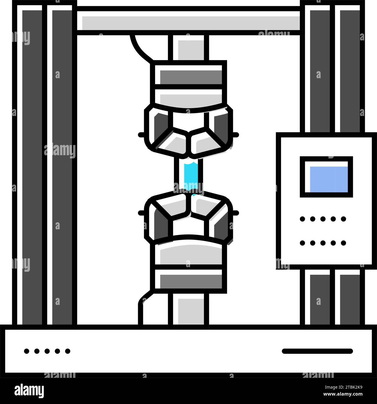 tensile testing materials engineering color icon vector illustration ... tensile testing materials engineering color icon vector illustration ...